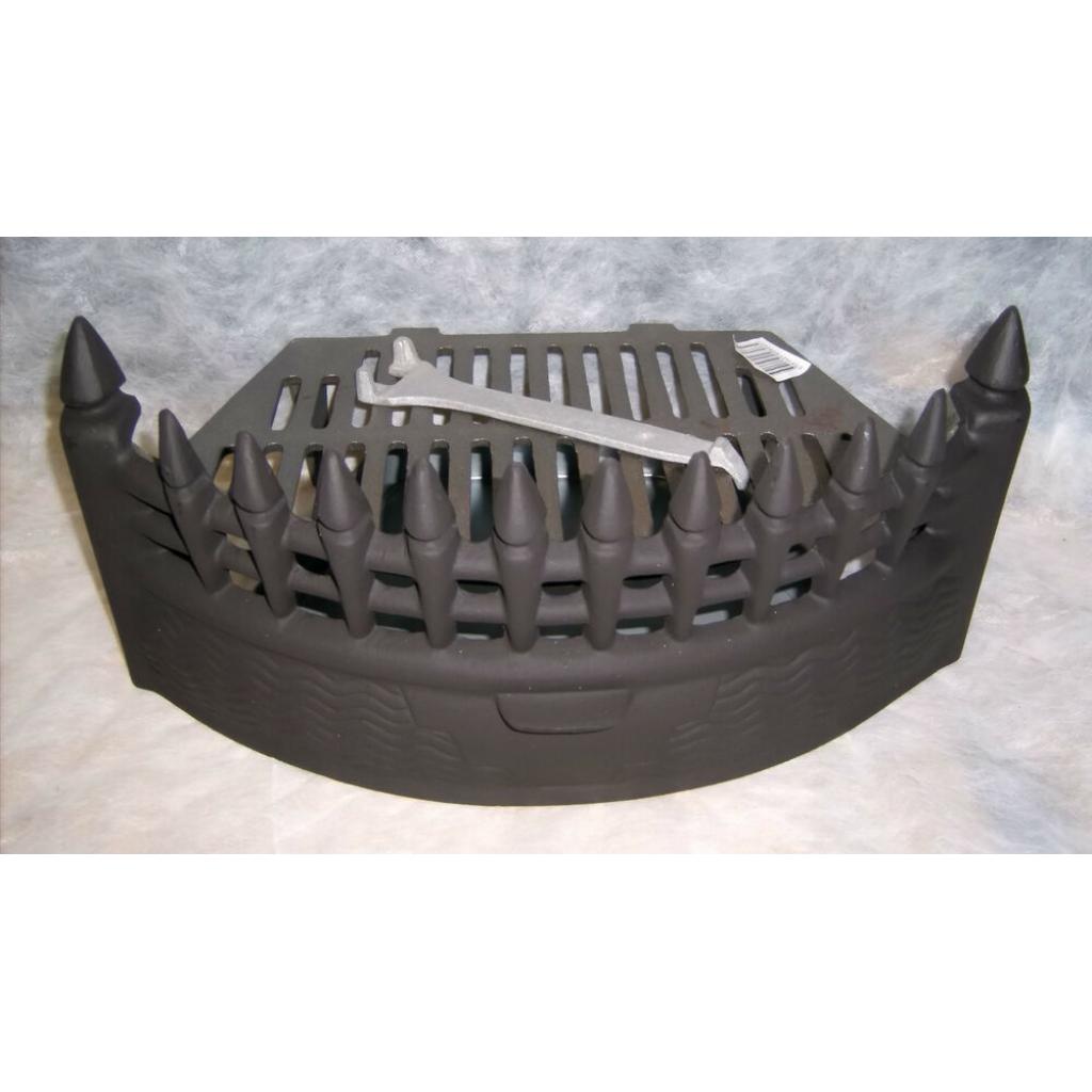 Castle Curved 16" inch BLACK SOLID FUEL COAL FIRE KIT SET GRATE ASHPAN FRET