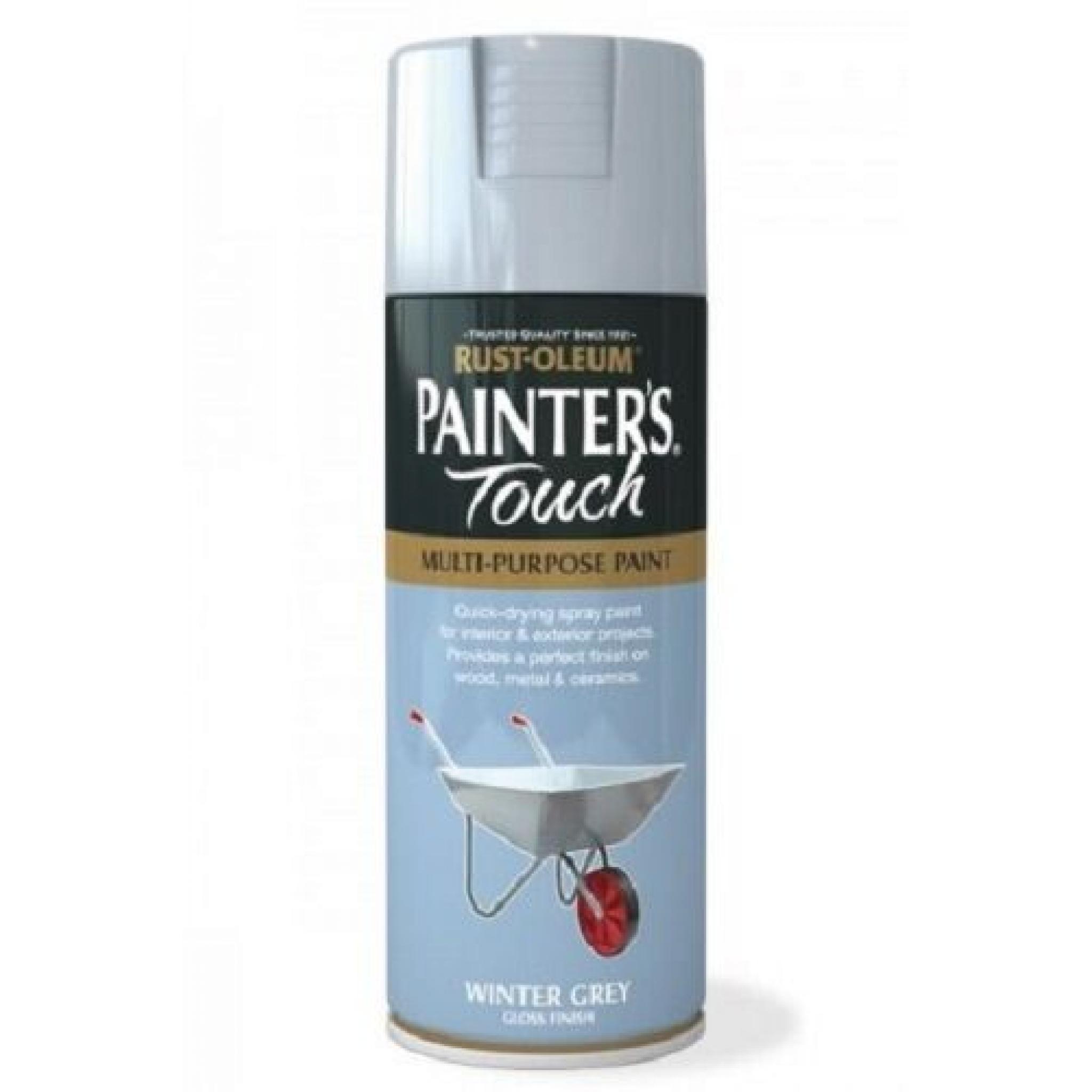 Winter Grey Gloss Fast Dry Spray Paint Aerosol 400ml Multi-Purpose RUST ...